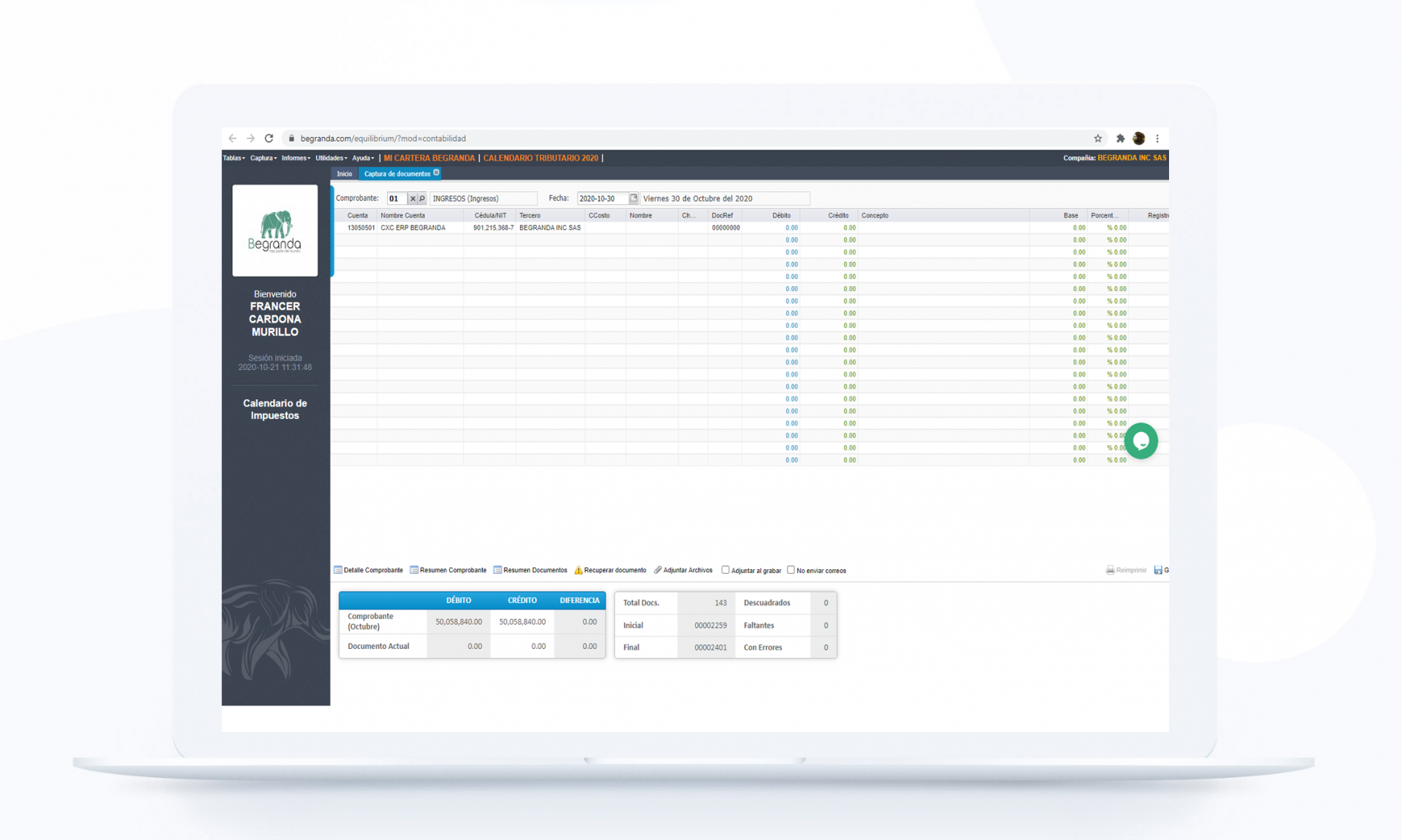 Begranda Software contable